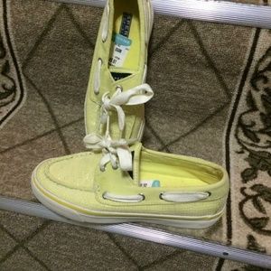 Sperry | Shoes | Sperry Topsider 5 Yellow Sequin Boat Shoe | Poshmark